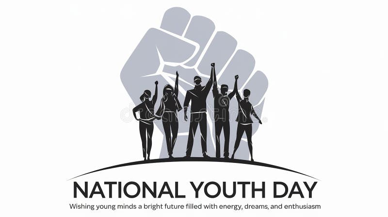 Illustration of Youth Celebrating National Youth Day with Unity and ...