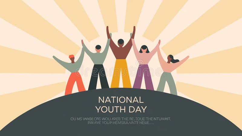 Illustration of Youth Celebrating National Youth Day with Unity and ...