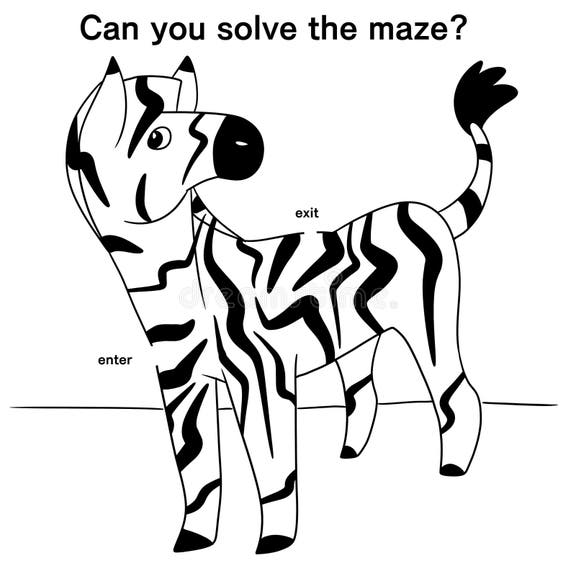 Illustration of a Zebra Maze Stock Illustration - Illustration of draw ...