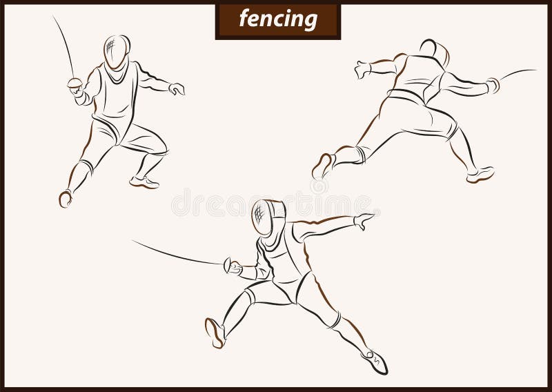 Illustration Zeigt Ein Fechten Vektor Abbildung - Illustration von ...