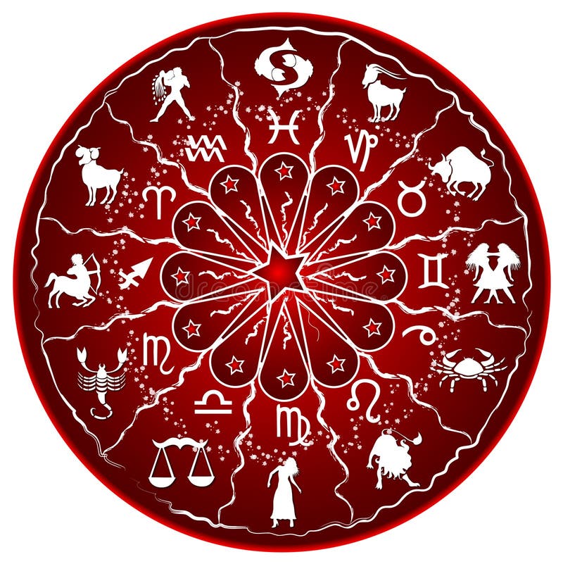 Red Zodiac Disc stock illustration. Illustration of pieces - 6735326