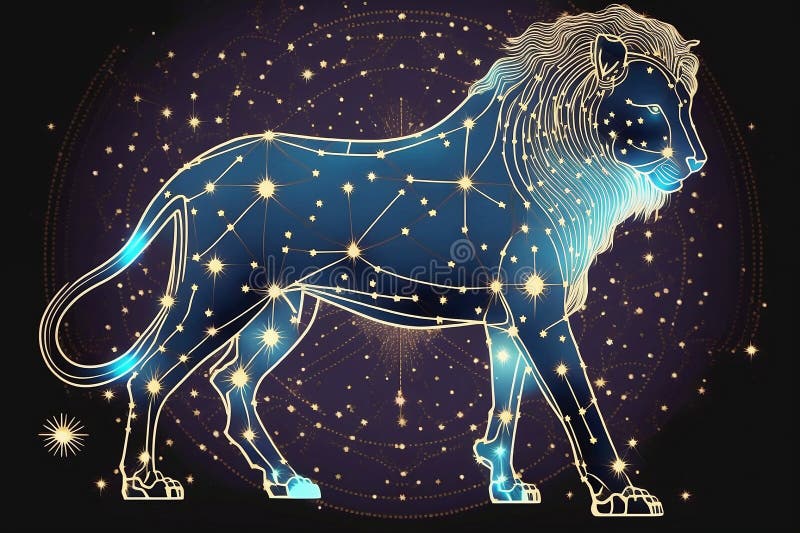 Illustration of Zodiac Sign Leo on Space Background Stock Illustration ...