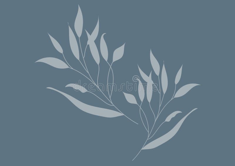 Abstract Creative Background. Branch with Leaves on Abstract Shapes and ...