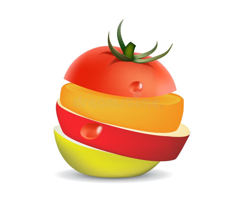 Orange and Apple 04 stock vector. Illustration of green - 6068981