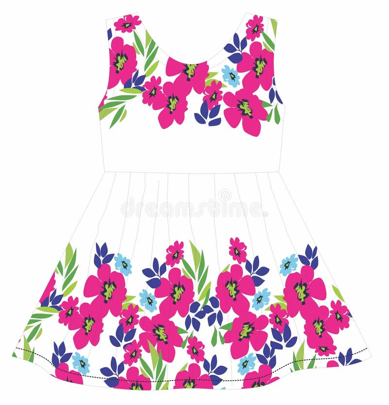 Baby Frock Flower Print Vector Design Stock Vector - Illustration of ...