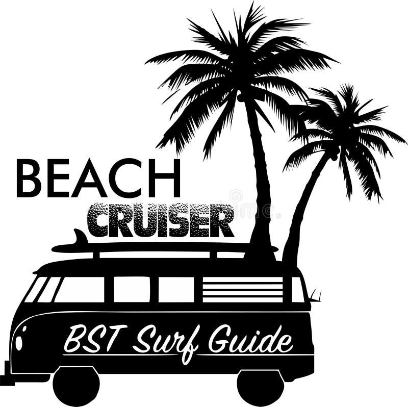 Beach Bus Surf Print Vector Art Stock Vector - Illustration of pattern ...