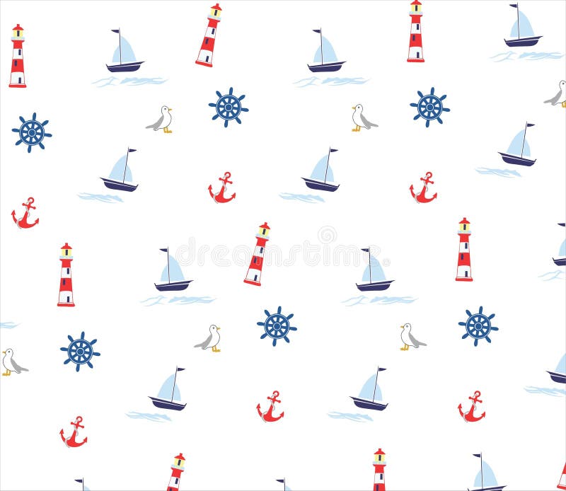 Boat Summer All Over Print Vector Art Stock Vector - Illustration of ...