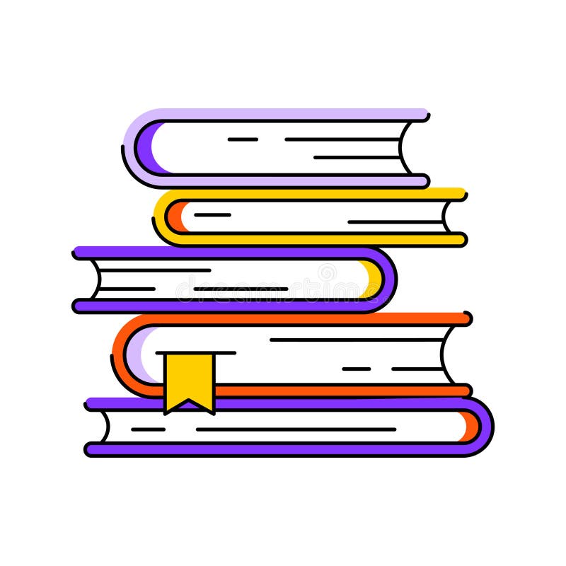 Illustrations of Books Stack. Image for Education and School Stock Vector - Illustration of ...