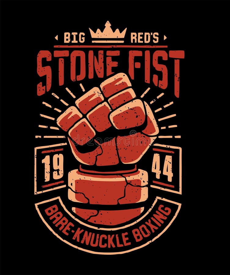 Boxing Stone Fist Print Vector Art Stock Vector - Illustration of ...