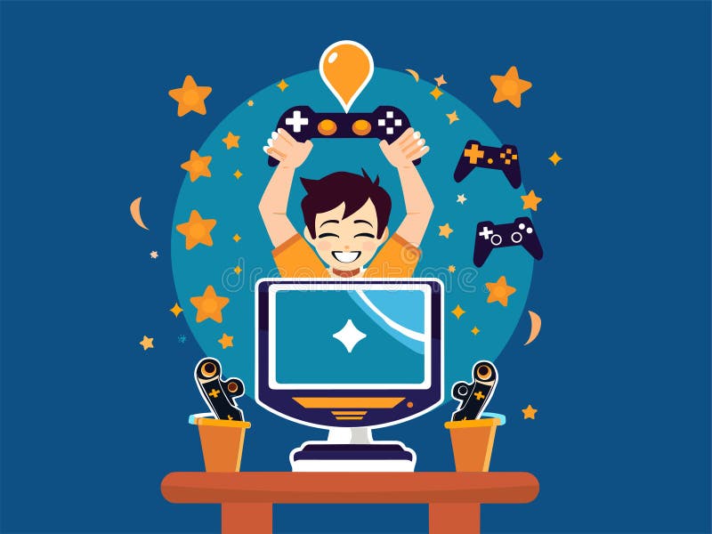 Boy Computer Game Stock Illustrations – 6,228 Boy Computer Game Stock ...