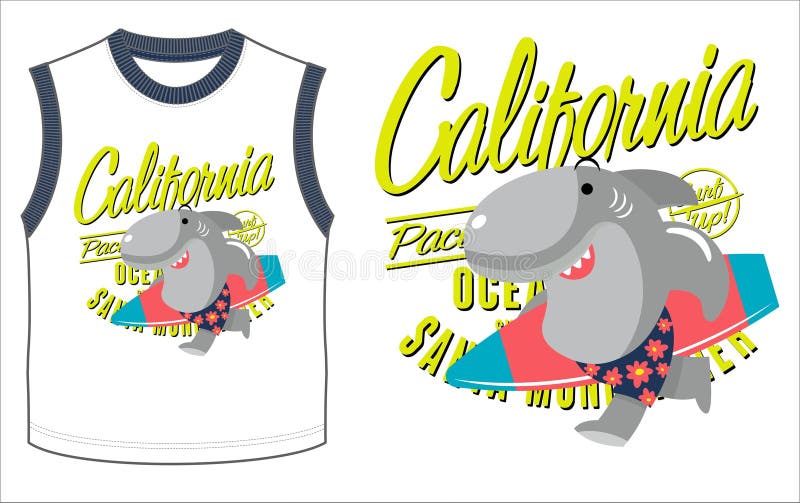 Boys T Shirt with Shark Print Design Stock Vector - Illustration of ...