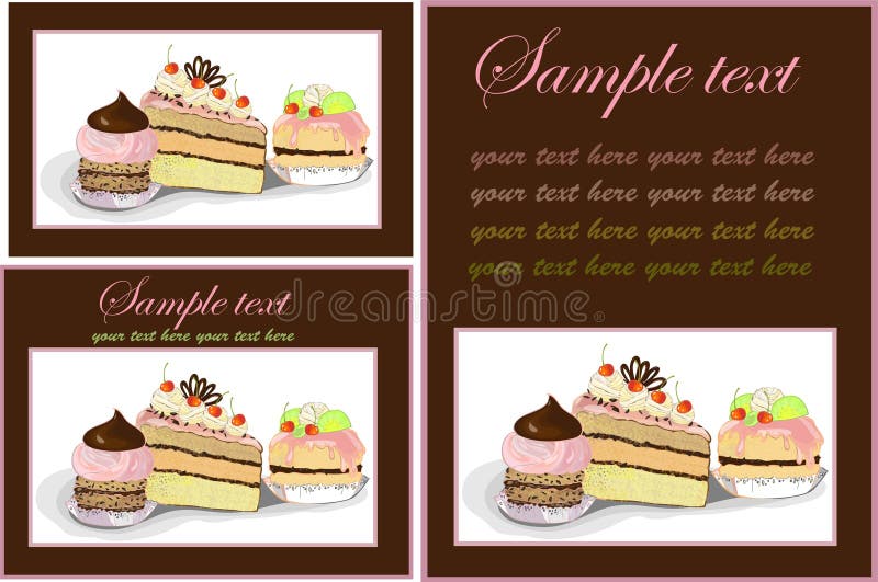 Illustrations of the Cake. Menu. Stock Vector - Illustration of bakery ...