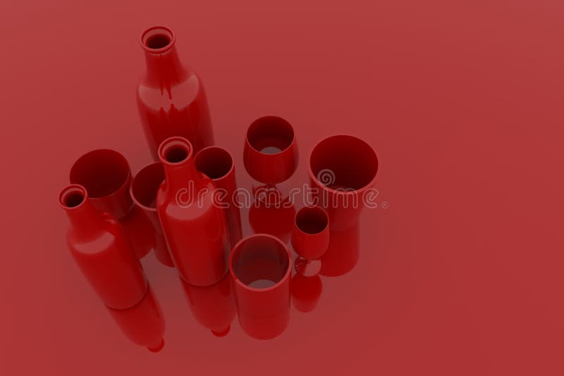 Concepture Still Life Bottle & Glass. for Graphic Design or Background ...