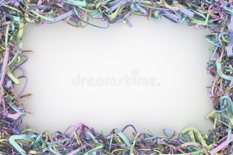 Illustrations of CGI Composition, String Backdrop, Virtual Paper Frame ...