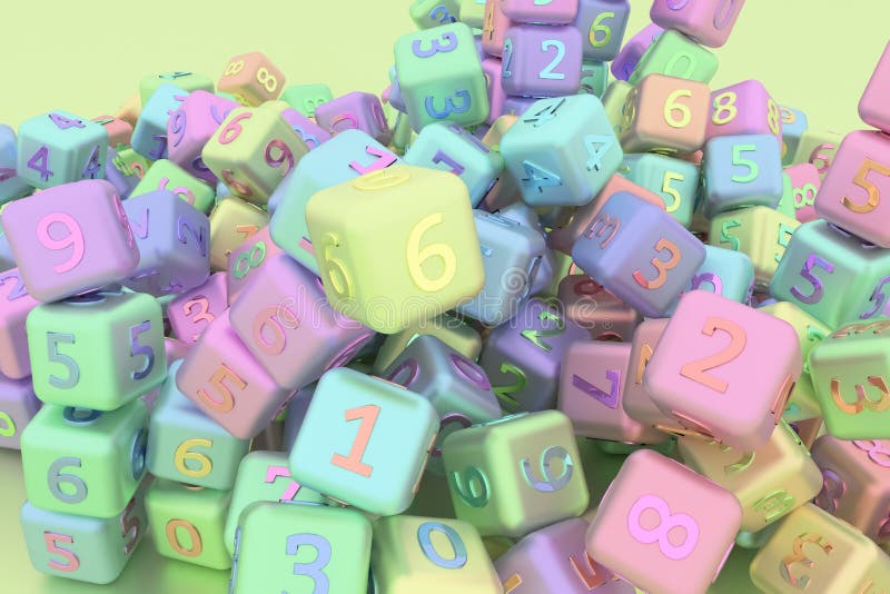 Illustrations of CGI Geometric, Bunch of Number Character, Symbol or ...