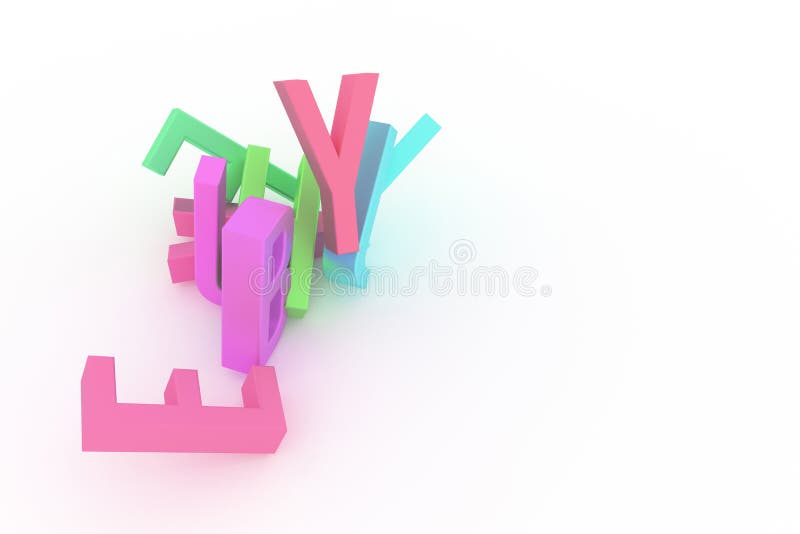 Illustrations of CGI Typography, Alphabetic Character, Letter of ABC ...
