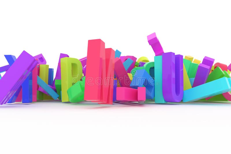 Illustrations of CGI Typography, Letter of ABC, Alphabet for Graphic ...