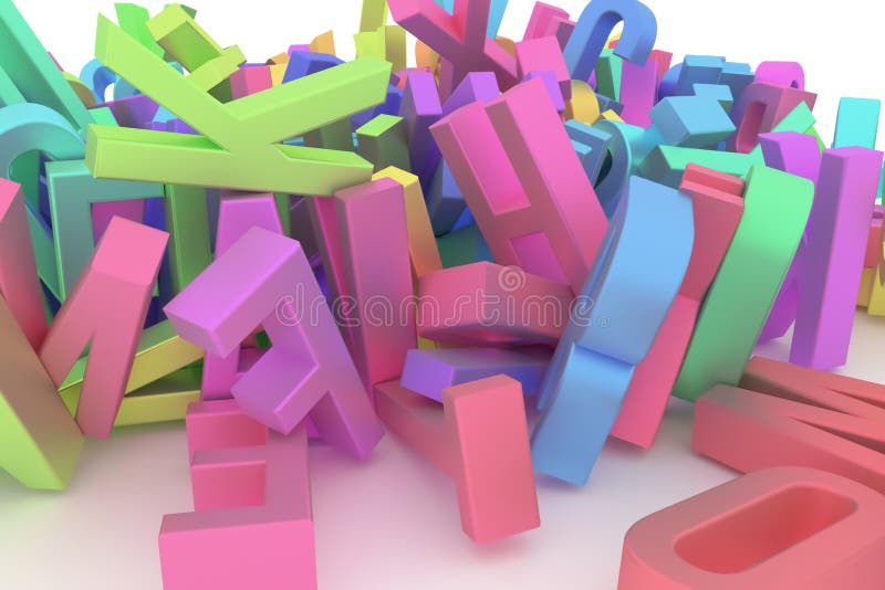 Illustrations of CGI Typography, Letter of ABC, Alphabet for Graphic ...
