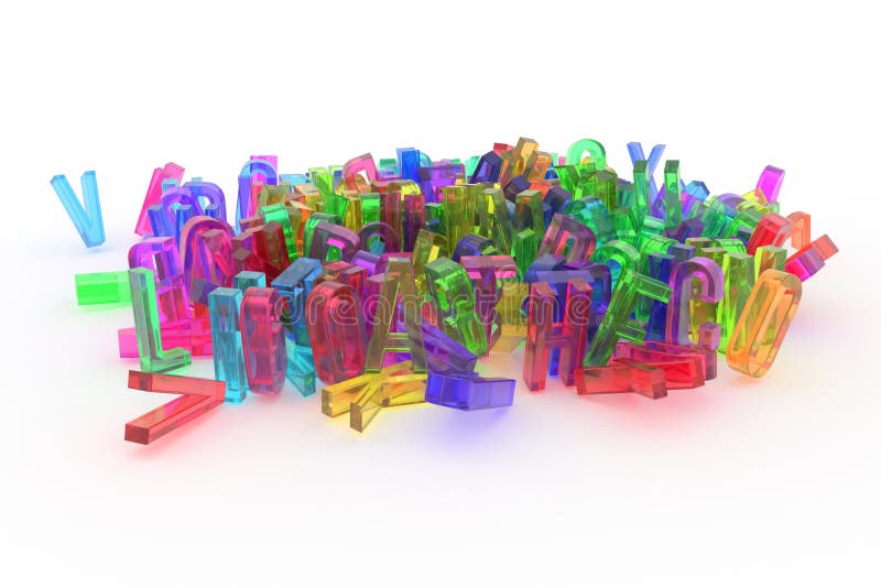 Illustrations of CGI Typography, Letter of ABC, Alphabet for Graphic ...