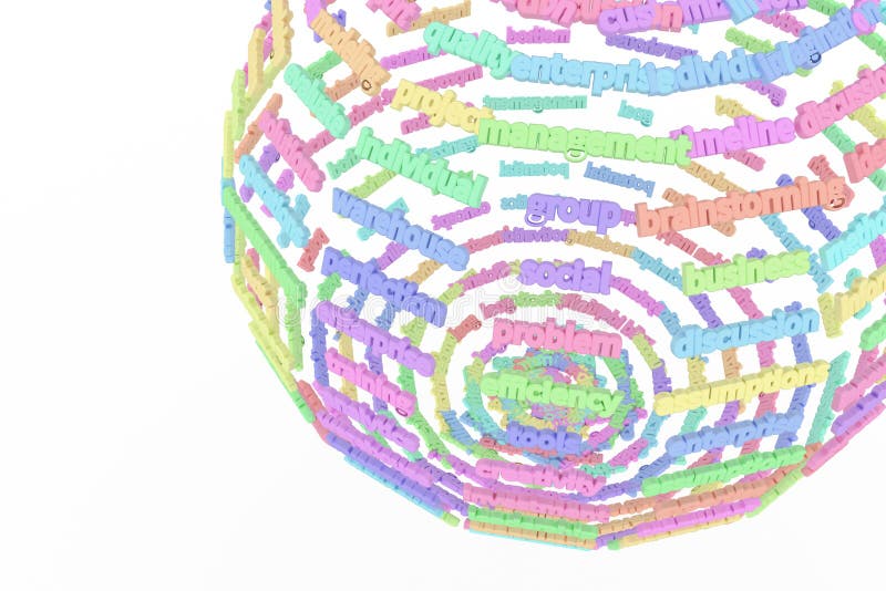 Illustrations of CGI Typography, Made Up from Words or Alphabetic ...