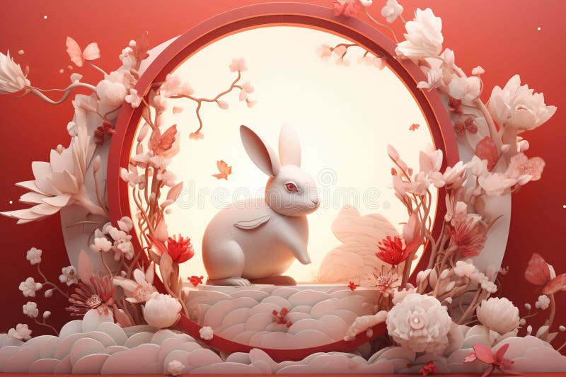 Illustrations of a Chinese New Year Rabbit Stock Illustration ...