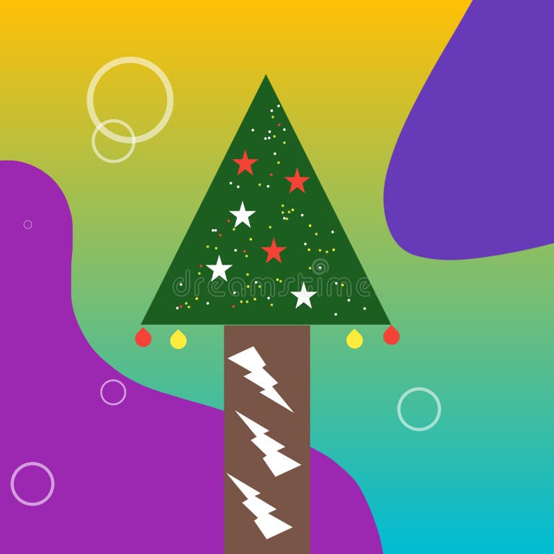 Illustrations with a Christmas Tree Theme are Good for Making the Cover ...