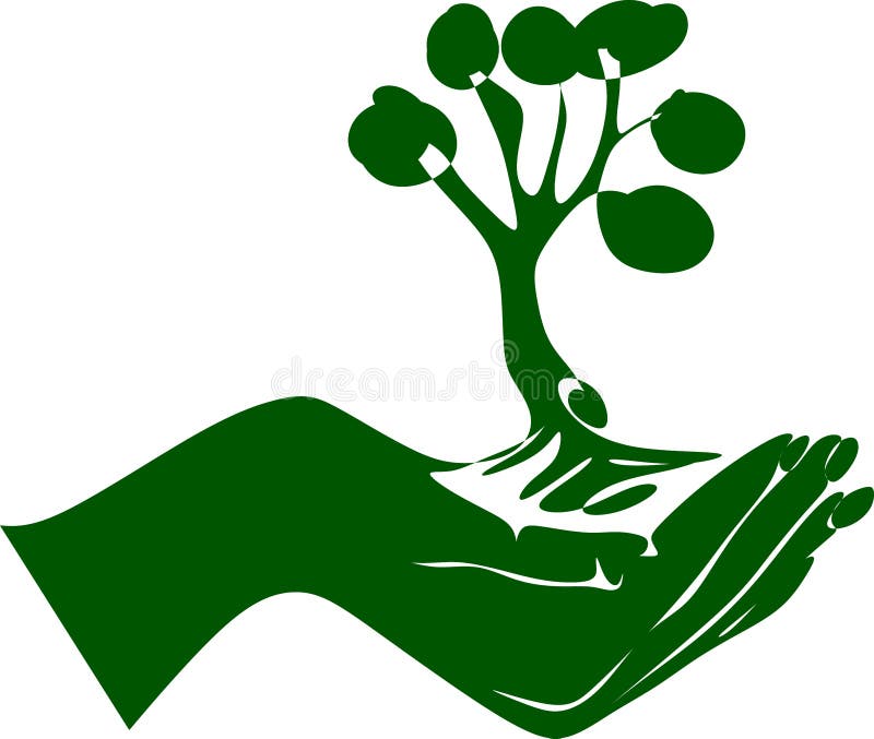The Illustrations and Clipart. Hand-holding Tree Stock Illustration ...