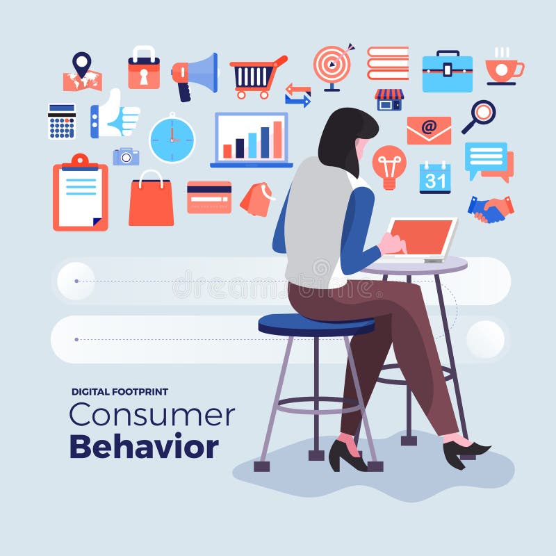 Illustrations COnsumer Digital Footprint Stock Vector - Illustration of ...