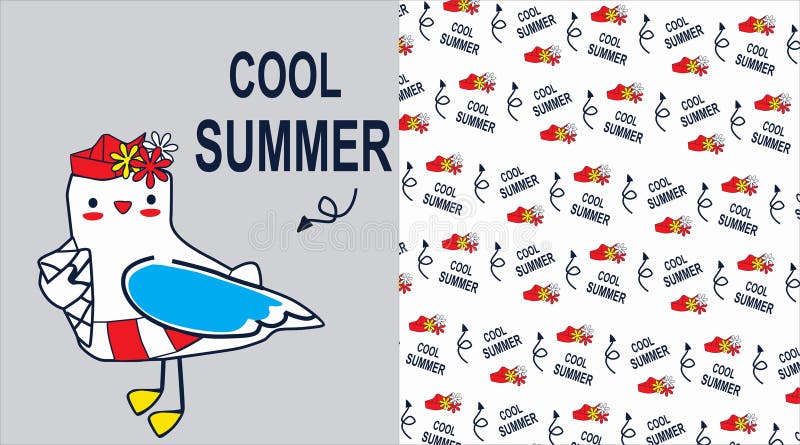Cool Summer Bird Print Vector Art Stock Vector - Illustration of vector ...