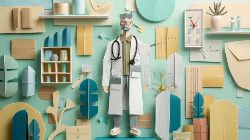 Created from Paper and Cardboard Paper Dolls for Doctors in the ...