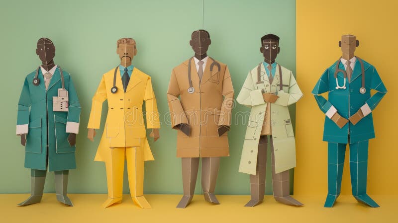 Created from Paper and Cardboard Paper Dolls for Doctors in the ...