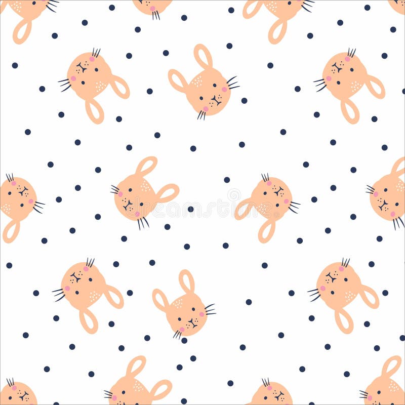 Cute Bunny Print Pattern Vector Stock Vector - Illustration of clothing ...