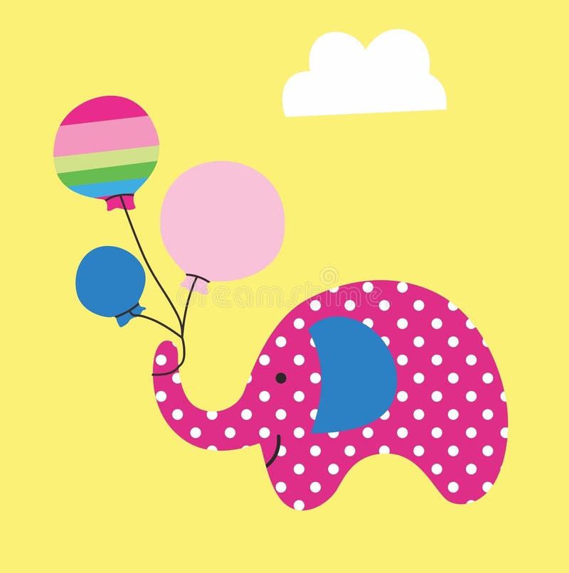 Cute Little Elephant Print Vector Art Stock Vector - Illustration of ...
