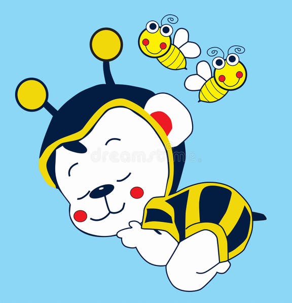 Cute Little Hey Bee Vector Vector Stock Vector - Illustration of ...