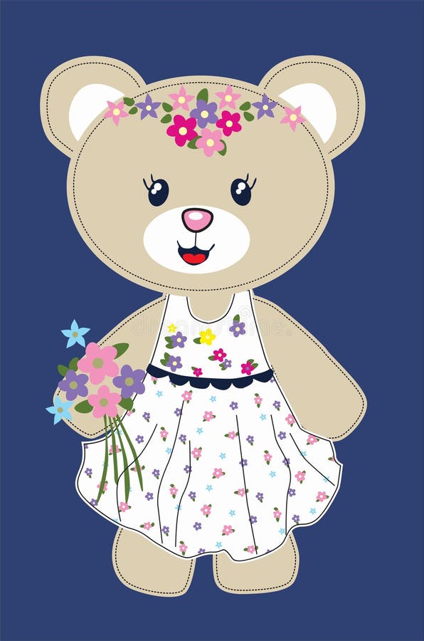 Cute Teddy Print Vector Art Stock Vector - Illustration of play ...