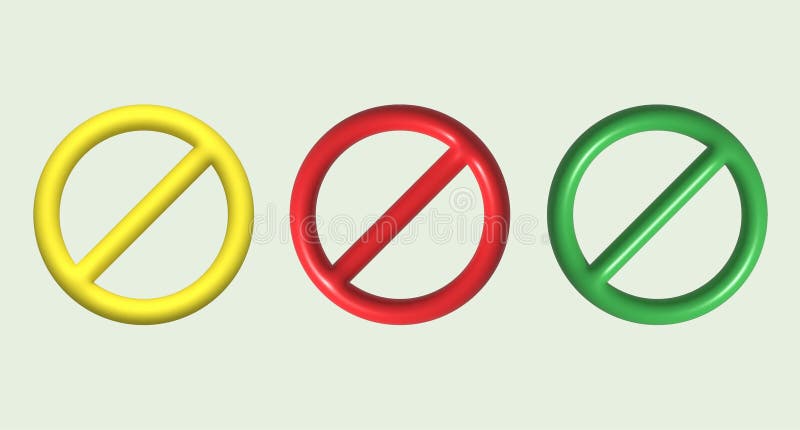 Illustrations 3D , Stop Symbols or Caution Symbols Stock Illustration ...