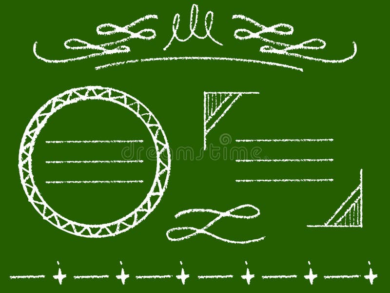 Illustrations of Decorative Frames and Borders Drawn with Chalk on a ...