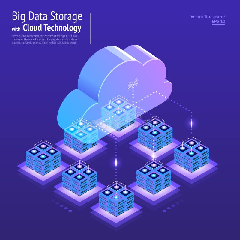 Isometric Cloud Technology stock vector. Illustration of networking ...