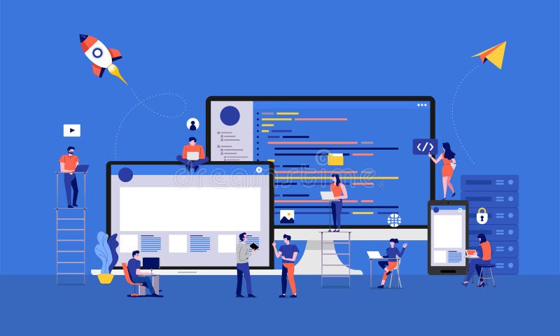 Developer programmer stock vector. Illustration of background - 123042764