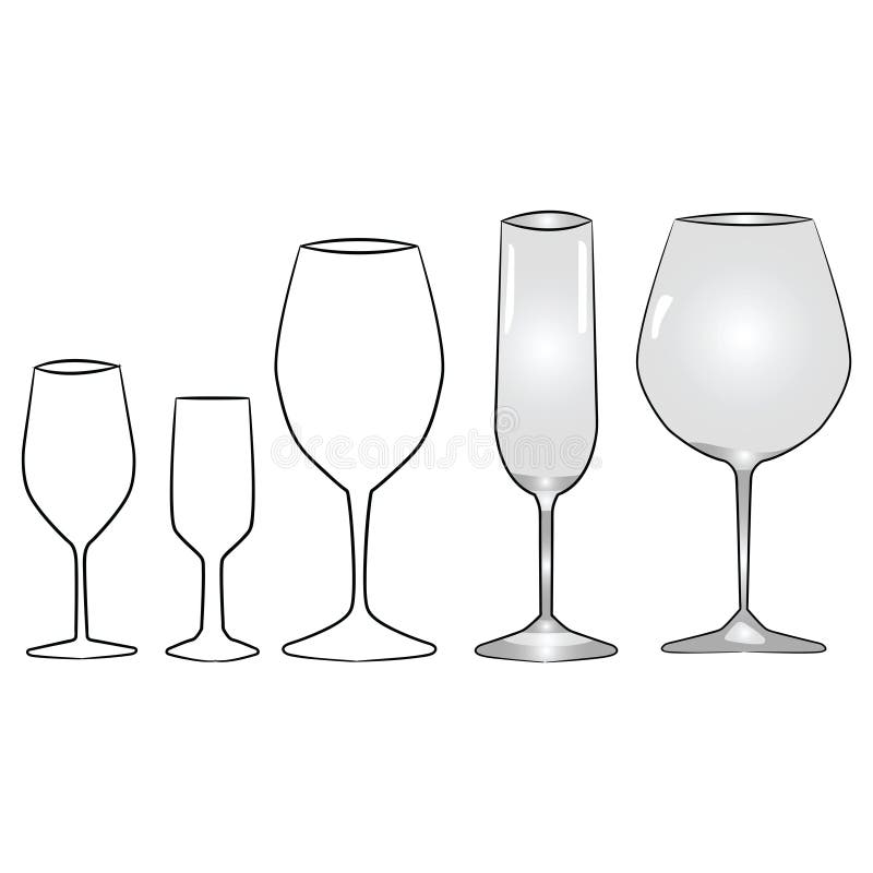 Crystal Goblet Or Glass Cup Isolated Sketch Glassware Stock Vector ...