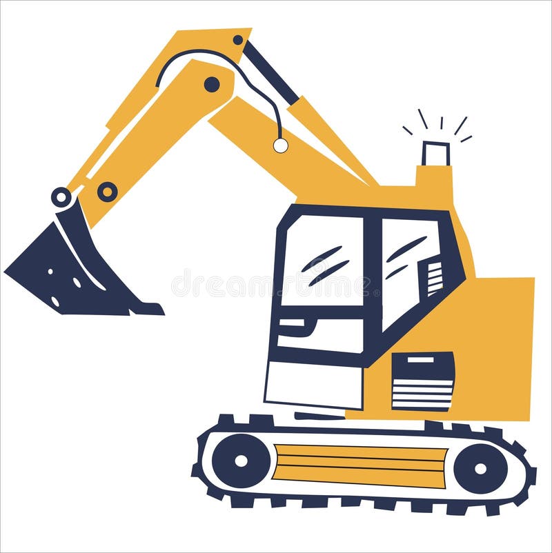 Digger Illustration Print Vector Art Stock Vector - Illustration of ...