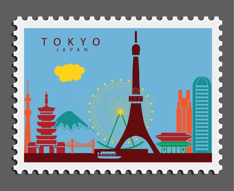 Stamp of Tokyo Japan stock vector. Illustration of japan - 137590097