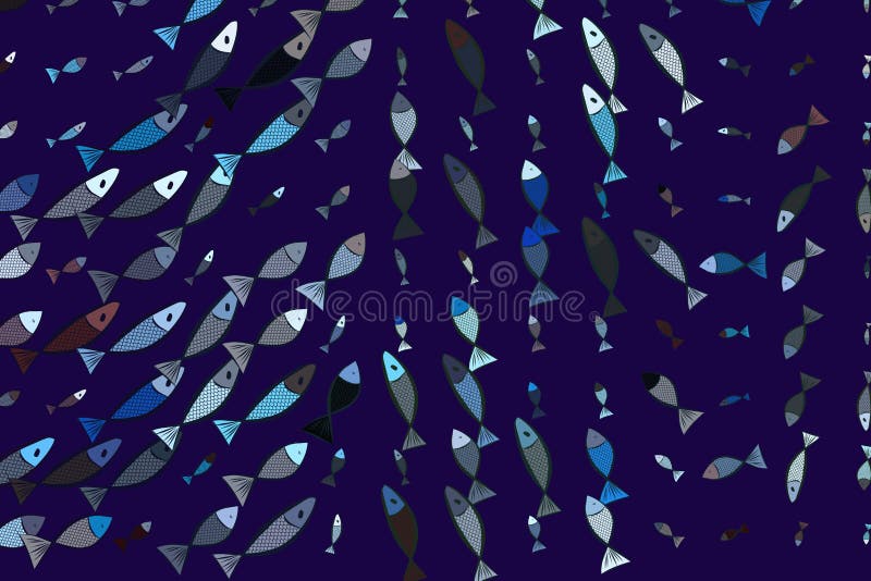 Illustrations of Fish. Repeat, Water, Shape & Creative. Stock Vector ...