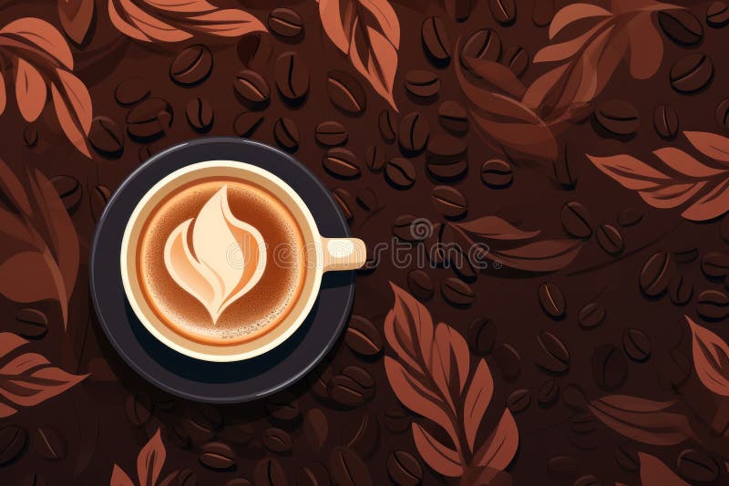 Illustrations Flat Coffee Mocca Background. Generative AI Stock ...