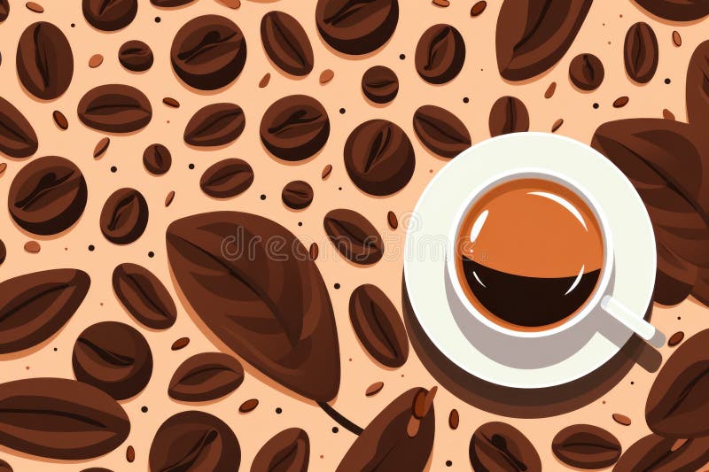 Illustrations Flat Coffee Mocca Background. Generative AI Stock ...