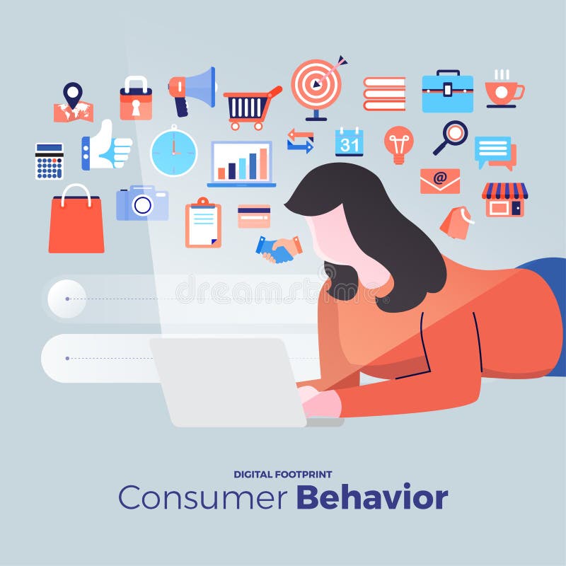 Illustrations COnsumer Digital Footprint Stock Vector - Illustration of ...