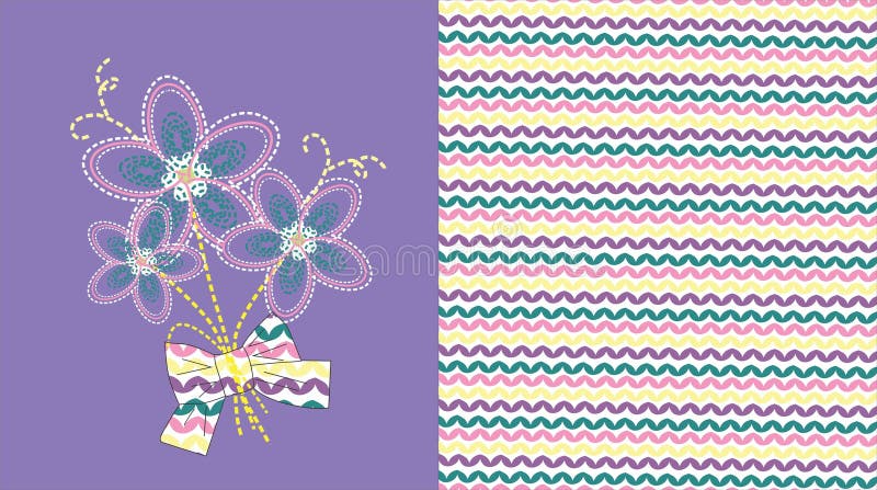 Flower with All Over Print Vector Art Stock Vector - Illustration of ...