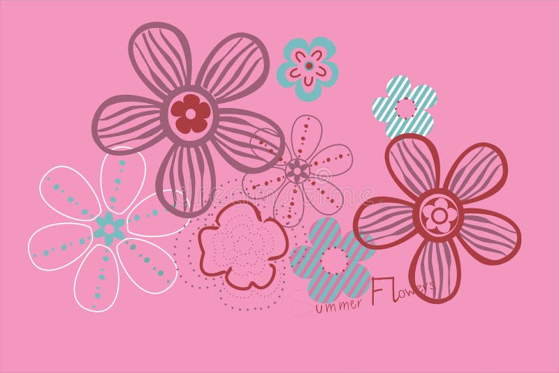 Flower Pink Print Vector Art Stock Vector - Illustration of tshirtprint ...