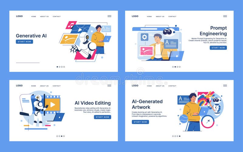 Illustrations of Generative AI and Stock Vector - Illustration of ...