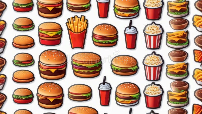Illustrations of Instant Gratification: Fast Food. AI Generated. Stock ...